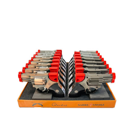 CLICKIT PISTOL GUN TWIN TORCH LIGHTER REFILLABLE-MAMXL 16CT - Safety ...